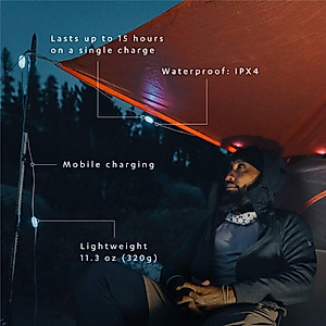 MPOWERD Luci Color Solar String Lights + Phone Charger: Color 18' Rechargeable via Solar or USB-A, 100 Lumens LEDs and 7 Colors, Lasts Up to 15 Hours, Waterproof, Camping, Pool/Patio, and Travel