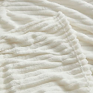 Nestl Soft King Size Blanket – Cozy Bed Blankets King Size, Warm King Blanket, Lightweight King Size Blankets for Bed, Cut Plush Fleece Blanket King Size, White King Size Fuzzy Blanket 108 x 90 Inches