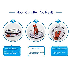 20oz Tumbler Lids,Tumbler Replacement Lids for Stainless Steel Insulated Tumbler Travel Mug,Fit for YETI Rambler,Atlin,Ozark Trail,Juro,Old Style Rtic and More (Black+Red+Pruple+Yellow, 20OZ)