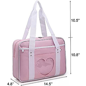 HEHELIFE Heart Kawaii Bag with Kawaii Wallet & Rabbit Pin Doll,ITA Japanese School Bag Kawaii shoulder bag for Women laptop bag Kawaii Backpack Girls