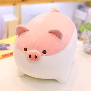 ARELUX 16in Stuffed Animal Pig Plush Pillow,Soft Piggy Anime Plushies Japanese Cuddle Pet Throw Pillow,Kawaii Plush Toy Gifts for Boys Girls Kids Birthday
