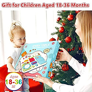 Activity Table for Toddlers 1-3, Pretend Household Appliances Toys, Kids Early Development Learning Toy, Baby Busy Board Activity Toy With Sounds Lights Play Table Toy Gift for Boys Girls 6-12 Months