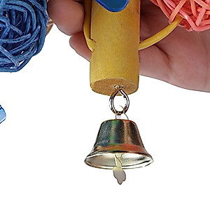 Messar 2 Pack Bird Chew Toys with Bells for Parrots Lovebirds Hanging Cage Toy