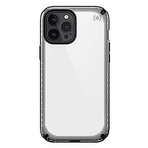 Speck Products Presidio2 Armor Cloud iPhone 12 Pro Max Case, Clear/Black/White Hot/Black/Black (138497-9254)