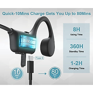 Bone Conduction Headphones, 2023 Upgraded Open-Ear Wireless Bluetooth Sport Headphones with Mic ...