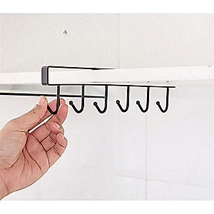 Kitchen Storage Rack Cupboard Hanging Hook Hanger Chest Storage Organizer Holder (Black)