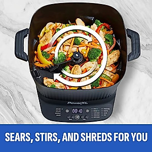 STIRMAX 7.5 Quart Digital Multi-Cooker with Automatic Paddle to Stir and Shred, 9 in 1 programmable presets to Sauté, Sear, and Brown Food Before Simmering