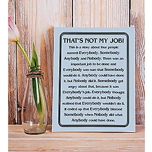 "That's Not My Job"-Motivational Wall Art Sign-8 x 10" Humorous Typographic Poster Print-Ready to Frame. Ideal Home-Office-School-Décor. Great Sarcastic Desk & Cubicle Sign. Perfect for Teachers!