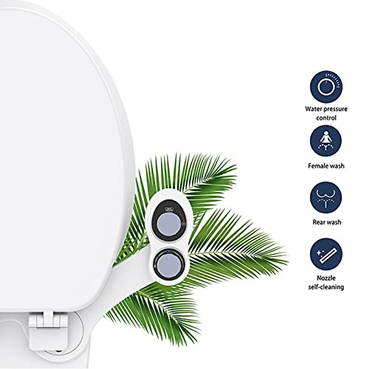 Toilet Bidet Attachment Sprayer Cold Water Clean 2 Nozzles for Family ABS Material