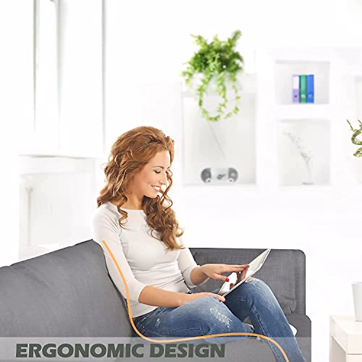 LINLUX 70 Inch Sofa Couch, 3 Seater Couches for Living Room, Comfy Sofas w/3 Pillows and Iron Legs, Fabric Sofa for Small Spaces, Bedroom, Office, Light Grey