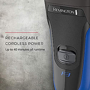 Remington PF7300 F3 Comfort Series Foil Shaver, Mens Electric Razor, Electric Shaver Black/Blue