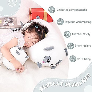 AIXINI 8 inch Cute Panda Plush Stuffed Squishy Animal Cylindrical Body Pillow,Super Soft Cartoon Hugging Toy Gifts for Bedding, Kids Sleeping Kawaii Pillow