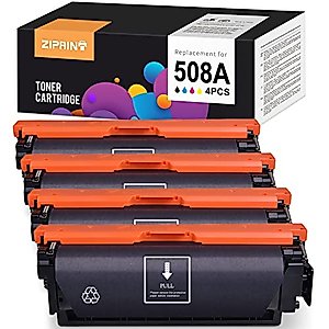 ZIPRINT Compatible Toner Cartridge Replacement for HP 508A 508 CF360A use for Color Laserjet Enterprise M552dn M553 M553n M553dn M553x M577f M577dn M577z Printer (Black Cyan Yellow Magenta, 4-Pack)