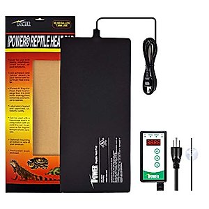 iPower PTHTPDCTRLV2HTPDXL 8"x18" Reptile Heating Pad Under Tank Terrarium Heat Mat with Digital Thermostat Temperature Controller for Small Animals
