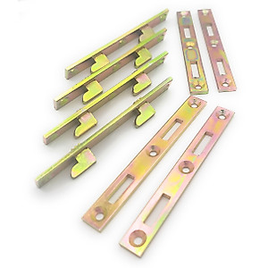 METAL MAGERY Bed Rail Fasteners 5" Set of 4 Bed Rail Brackets Heavy Duty Bed Frame Rail Hardware