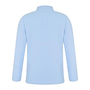 YiZYiF Kids Boys Girls Turtleneck Long Sleeves T-Shirts Printed Thermal Tops Athletic Tee Baselayer Shirts Blue 9-10 Years