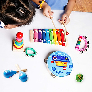 Kids Musical Instruments For Toddlers,Baby Musical Toys For Toddlers,Kid Toys For Girl Gifts,First Birthday Gifts For Boys,Kids Xylophone,Maracas For Baby,Wooden Instruments Toddler Toys With Bag