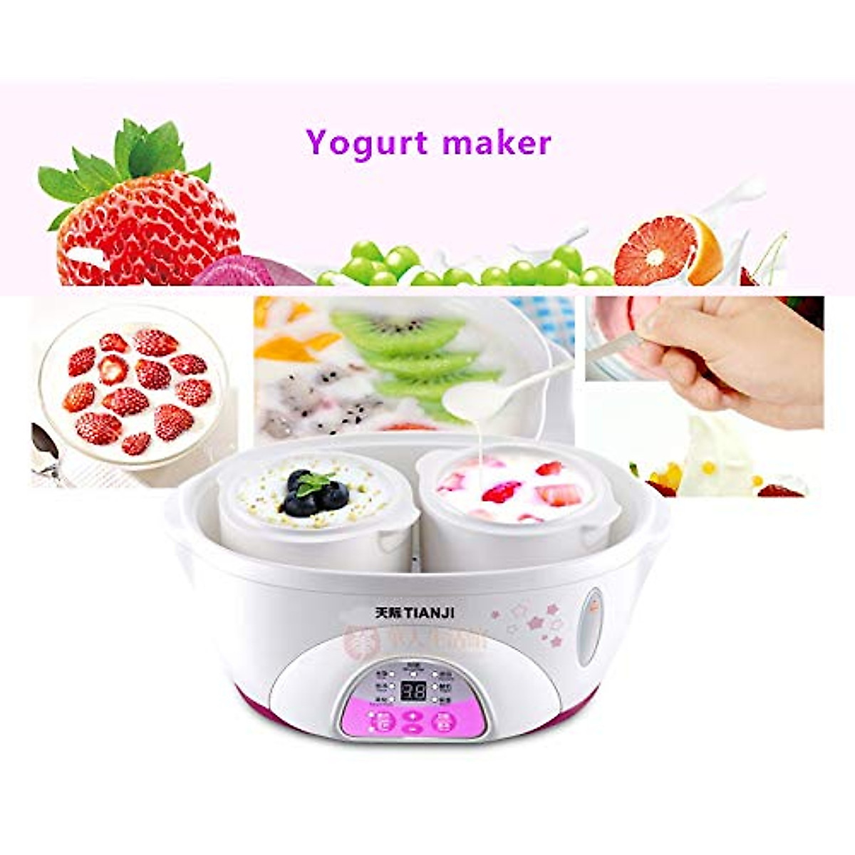 Tianji DDZ-16BWS Smart Twin Ceramic Pot Electric Stewpot with Steam tray,1.6L/300W