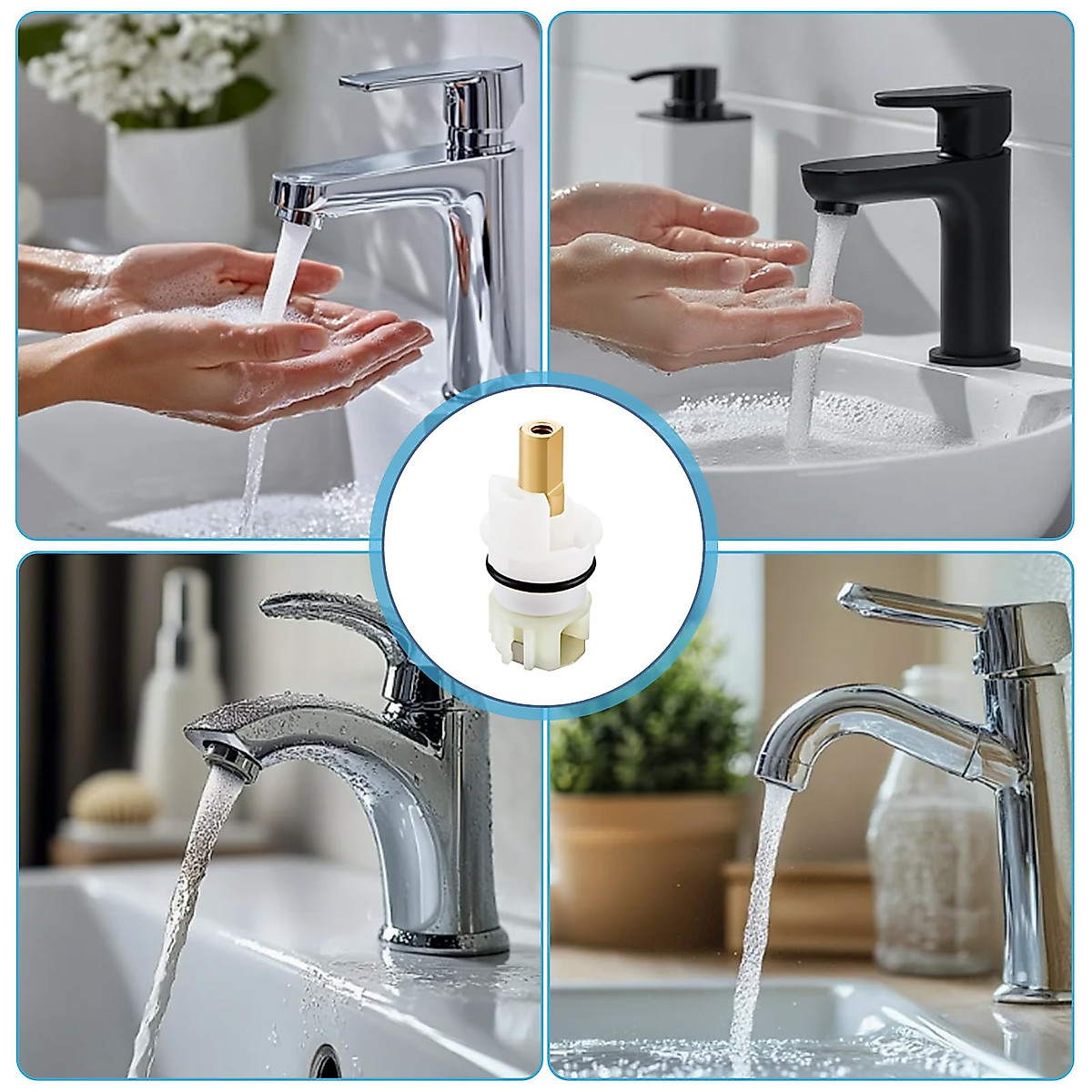 RP25513 Faucet Stem Replacement Kit for Delta Two-Handle Faucets - Includes RP24096 Cartridge, RP4993 Seat & Spring, RP24097 Turn Stop - Durable Brass & Plastic Construction (1 Pack)