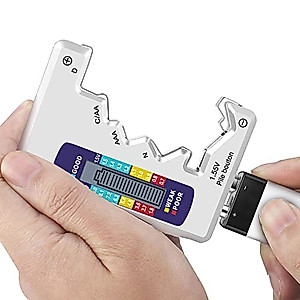 Yakamoz Universal Battery Tester Hand Held Battery Checker Household Battery Life Tester for AAA AA C D 9V 1.5V Button Cell Small Mini Batteries Power Testing