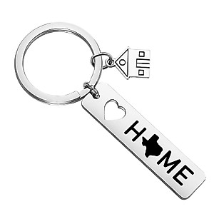 FAADBUK Texas is Home Keychain Proud Texan Lone Star State Jewelry Texas Gift United States Map Keychain (Proud Texan K-S)