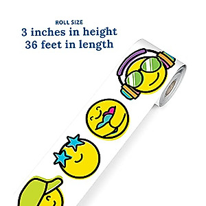 Carson Dellosa Kind Vibes 36 Ft Straight Emoji Bulletin Board Borders, Classroom Borders for Bulletin Board, White Board, Cork Board, Locker, and Classroom Décor, Bulletin Board Trim