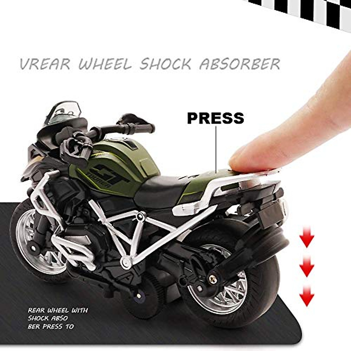 Gilumza Pull Back Motorcycle Toys with Music Lighting, Motorcycles Toy for Boys Kids Christmas Birthday Age 3 4 5 6 7 8 Year Old (Blue)