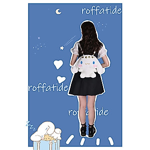 Roffatide Anime Cartoon Cute Cinnamoroll Dog Plush Doll Backpack Kawaii Lolita JK Girls Bag Birthday Gifts White