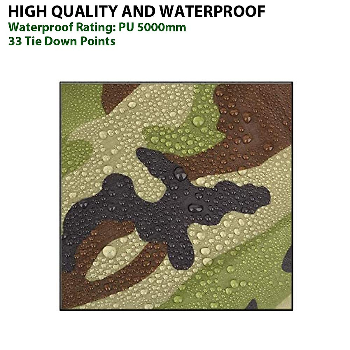 Gold Armour Rainfly Tarp Hammock, Premium 14.7ft/12ft/10ft/8ft Rain Fly Cover, Waterproof Ultralight Camping Shelter Canopy, Survival Equipment Gear Camping Tent Accessories (Camouflage 14.7ft x 12ft)