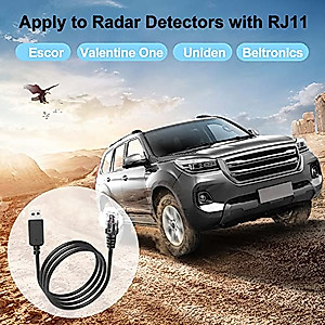 Radar Detector Cable, USB to RJ11 Plug Cable,for Escort Radenso XP Uniden Beltronics Cobra Whistler Radar Detector,Replacement Power Cable for Radar Detectors (RJ11-3.3ft)