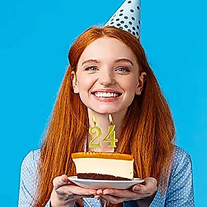 MR.FOAM Number Candle 4,Number 4 Gold Happy Birthday Candles for Cake,Premium Glitter Zero Cake Topper Decoration for Any Celebration Party Wedding Anniversary Decoration for Kids Women or Men (4)