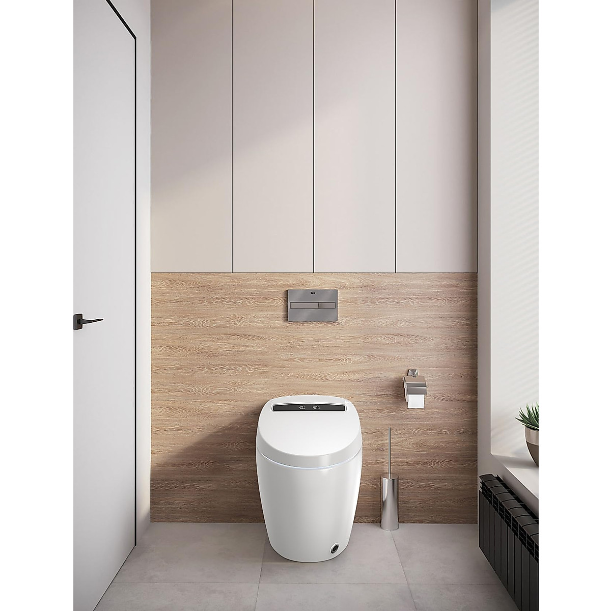 LDian Tankless Smart Toilet With Bidet Built In,Heated Toilet Seat One-piece Bidet Toilet Seat, Auto Flush, Auto Open & Auto Close, Warm Water and Dryer, Wireless Remote Control