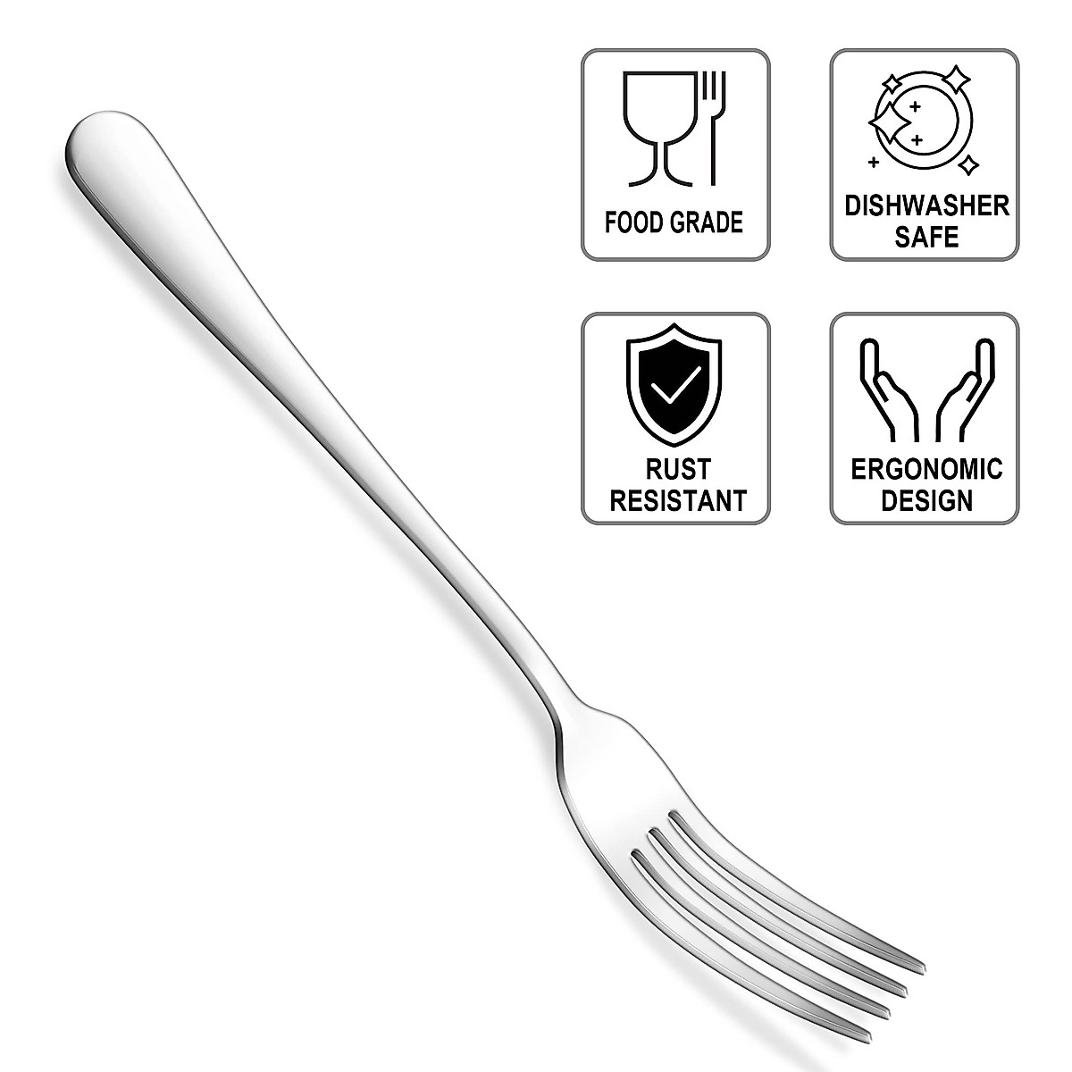 Dinner Forks Set of 12, ENLOY 8 Inches Food Grade Stainless Steel Silverware Forks, Table Forks, Flatware Forks, Flatware Cutlery Forks for Home Kitchen, Mirror Polished Dishwasher Safe