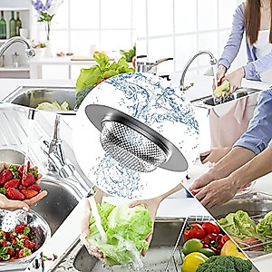 Kitchen Sink Strainer, 2 PCS Stainless Steel Sink Drain Strainer, Large Wide Rim 4.5" Diameter, Kitchen Sink Basket Strainer Food Catcher for Most Sink Drains