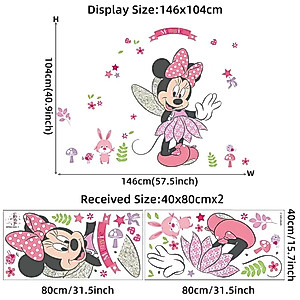 Minnie Mouse Wall Stickers Large XXL Size Giant Vinyl Decals Kids Girls Nursery Baby Room Decor