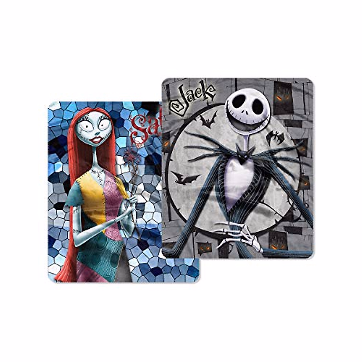 Spirit Halloween Jack and Sally Reversible The Nightmare Before Christmas Fleece Blanket