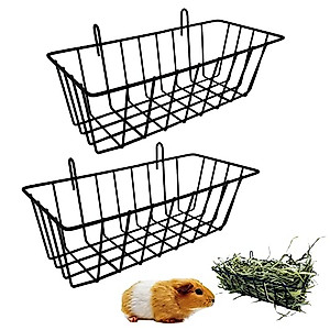 Rabbit Hay Feeder Rack Guinea Pig Hay Dispenser for Cage Hanging Metal Feeder Small Animals Hay Holder Manger for Rabbits Guinea Pigs Chinchillas  Ferrets (9.05 x 3.93 x 2.95 in)