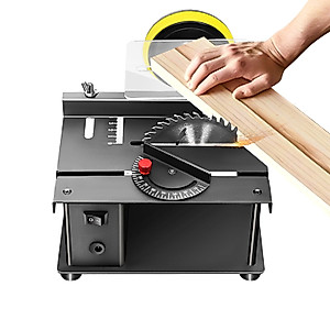 Mini Table Saw, 200W 8500RPM, Small Desktop Multi-Functional Cutting Bench for Precision Cut Metal Miniature Wood Plastic Acrylic