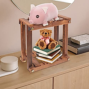 ABOOFAN Wooden Stool Plant Stand Flower Pot Display Shelf Bonsai Rack Decorative Plant Riser Holder for Indoor Home 1 Set