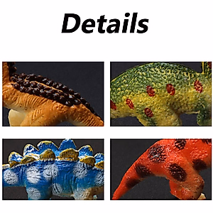 HAPTIME Plastic Assorted Mini Dinosaur Figures, Little Dinosaur Figurine, Small Dino Toy 1.5 inch - 3 inch, Great for Dino Cake Topper, Easter Eggs Filler, Pack of 12