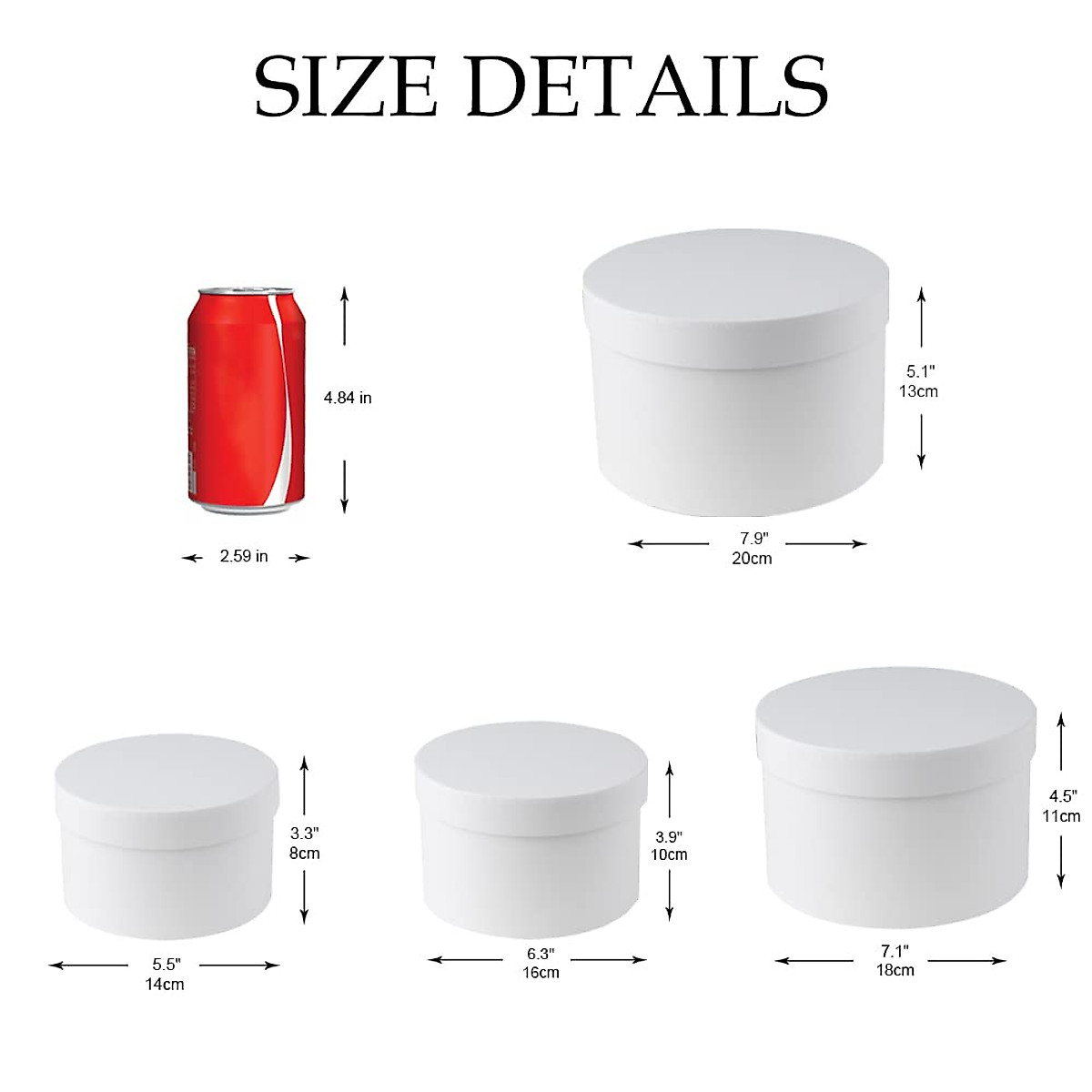 Round Gift Boxes with Lids Flower Boxes for Arrangements White Round Boxes Set of 4 Nesting Gift Boxes with Lids for Flowers Arrangements Empty, Bridesmaid, Proposal, Wedding, Birthday, Party Favor