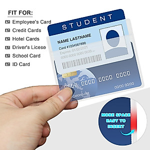 50 Packs Horizontal ID Badge Holder, Clear ID Card Holders for Badges and Name Badge Holders, Waterproof Plastic ID Badge Holder Horizontal for Teacher, Student, Nurse, Worker, Employee, Volunteer