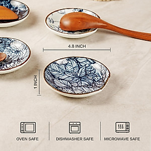 Ceramic Spoon Rest for Stove Top - Set of 4 Cooking Spoon Rest for Kitchen Counter 4.8 Inches Ceramic Pasta Spoon, Oven and Microwave Safe