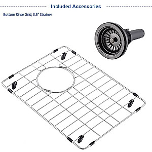 12 Inch Black Undermount Bar Sink, Hovheir 12x16 Matte Black Stainless Steel Bar Sink 16 Gauge Single Bowl Small Kitchen Sink Small Wet Bar Prep Rv Kitchen Sink with Bottom Grid