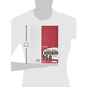 Top Flight Filler Paper, 10.5 x 8 Inches, College Rule, 150 Sheets (12302)