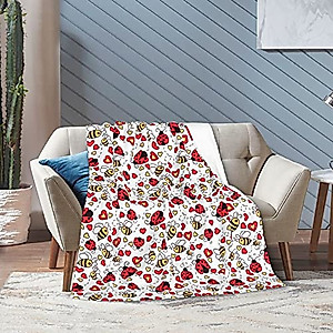 Ladybug Blanket Air Conditioning Cute Blanket Soft, Ladybird Throw Blanket Flannel Funny Blanket(50"x40")