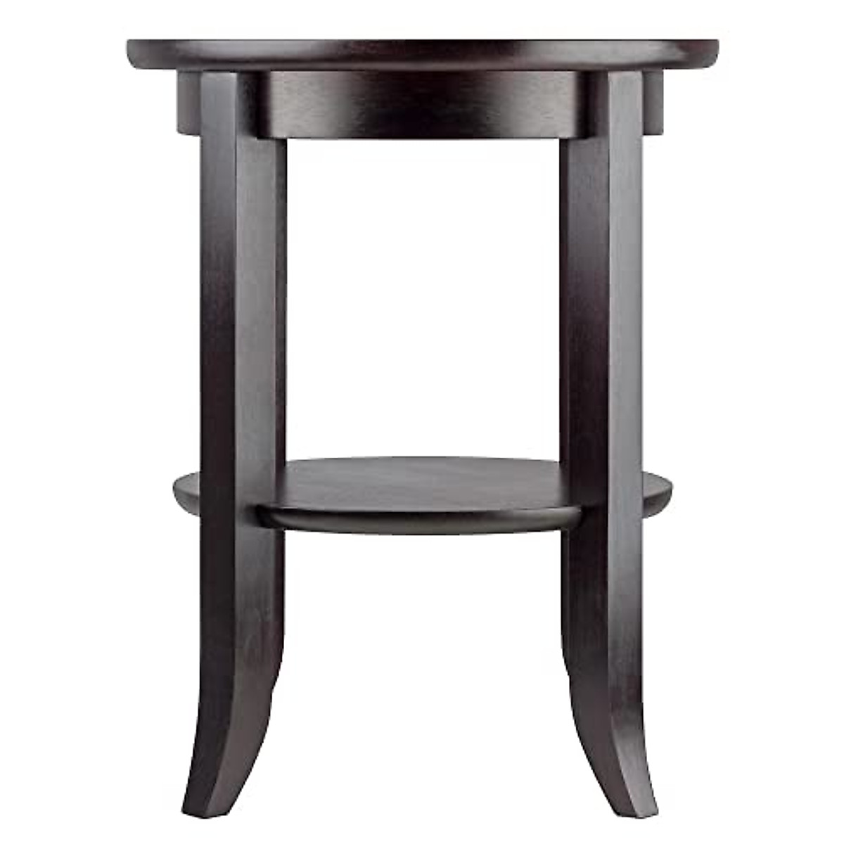 Winsome Genoa 22.56 x 18.47 x 18.47-Inch Composite Wood End Table With Glass inset, Dark Espresso (92218)