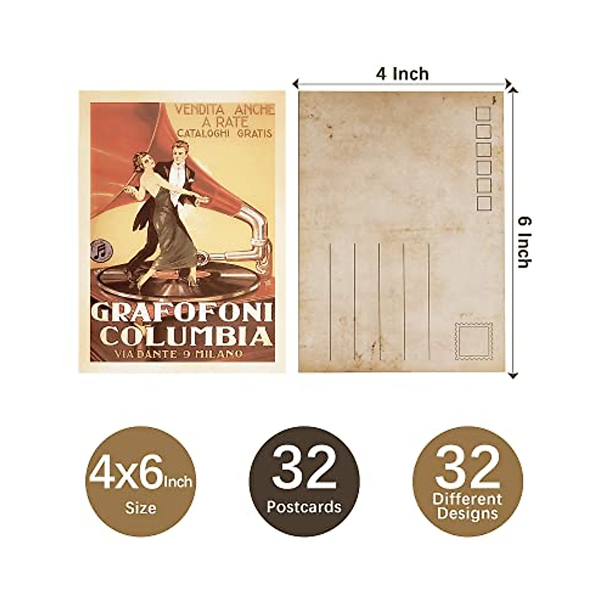 Nenbic 32 PCS 1 Set Vintage Retro Postcards Poster Old Retro Greeting Cards Postcard Souvenir Gifts for Worth Collecting