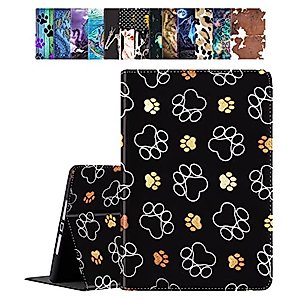 iPad Mini 6 Case, iPad Mini 2021 6th Generation Case Auto Sleep/Wake Multi-Angle Stand for iPad Mini 6th Gen 8.3 Inch , Cute Dog Paw Prints Gold White