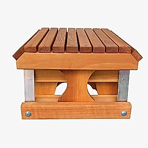 SEJAS Red Cedar Glider Foot Stool,Glider Ottoman,Gliding Footstool,Red Cedar Rocking Chair Ottoman,Rocking Footrest,18.0" W X 17.0" D X 13.0" H (Stained)